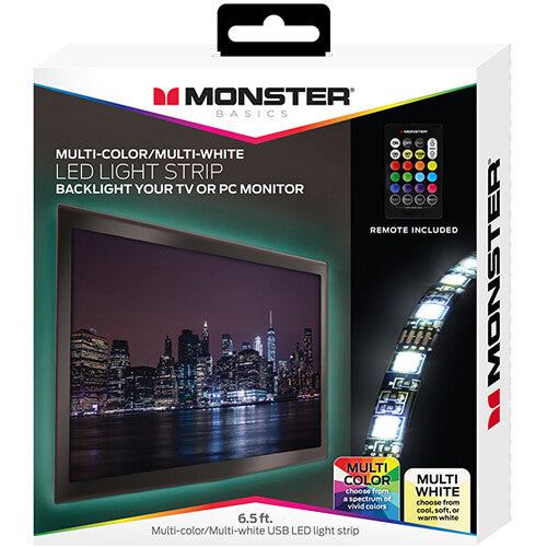 Monster Multicolor & Multi-White LED Light Strip (6.5') MLB7-1027-BLK ...