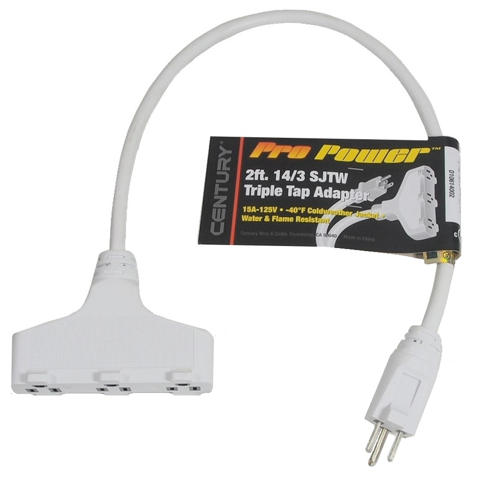 2' 14/3 SJTW TRI TAP ADAPTER WHT D10614002 – Prosonic Canada inc.