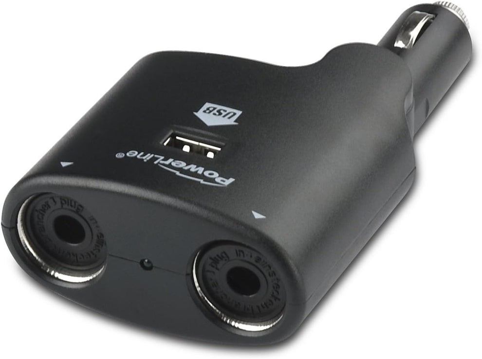 Powerline 90310 Vehicle Socket Splitter with USB Power Port – Prosonic ...